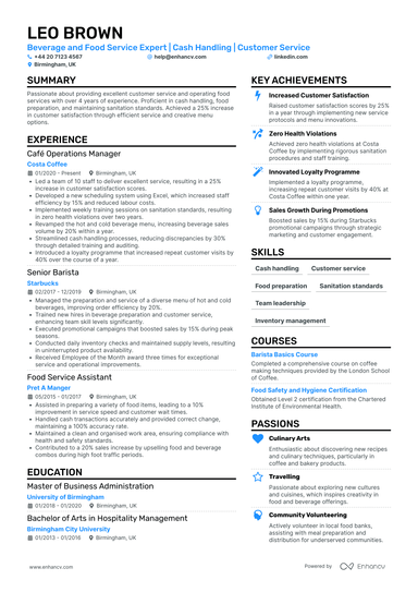 Barista CV Examples & Guide for 2026