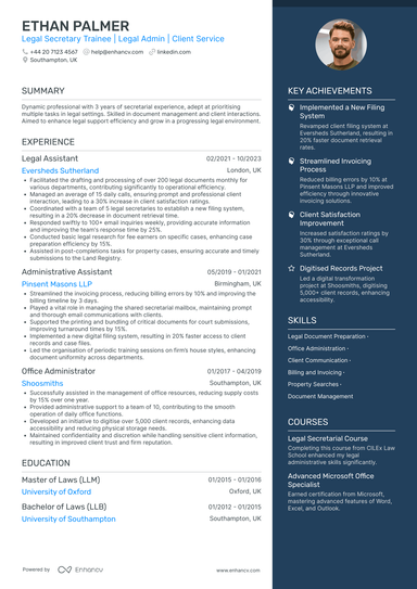 Legal Secretary CV Examples & Guide for 2026