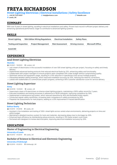 Electrician CV Examples & Guide for 2026