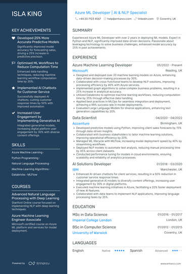 Machine Learning CV Examples & Guide for 2025