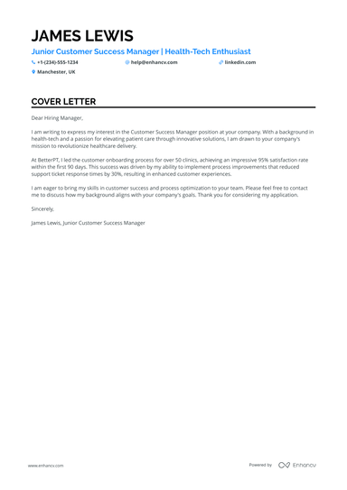 Customer Success Manager Cover Letter Examples & Guide for 2026