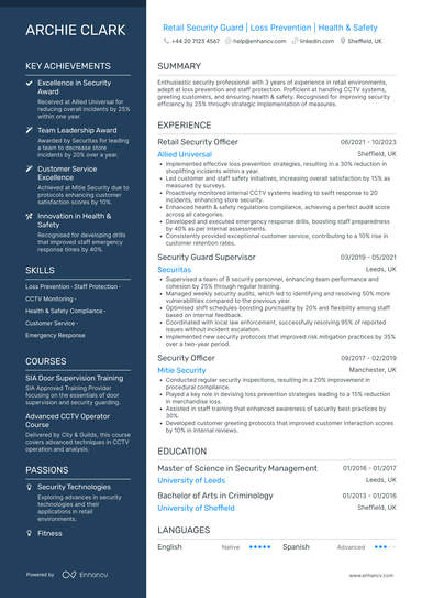 Security Guard CV Examples & Guide for 2026