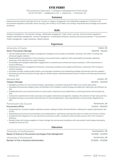 Procurement Manager CV Examples & Guide for 2026