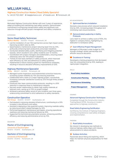 Construction Worker CV Examples & Guide for 2026