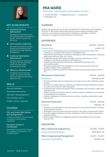 Electrician CV Examples & Guide for 2026