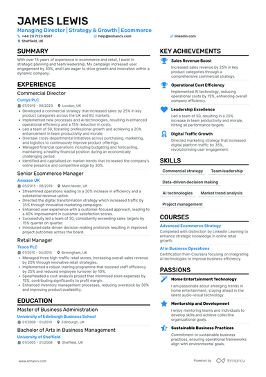 Managing Director CV Examples & Guide for 2026