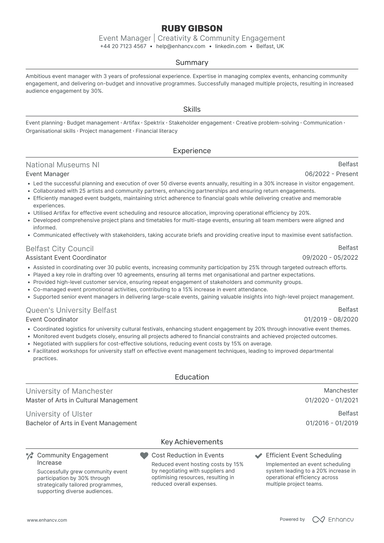 Stage Manager CV Examples & Guide for 2026