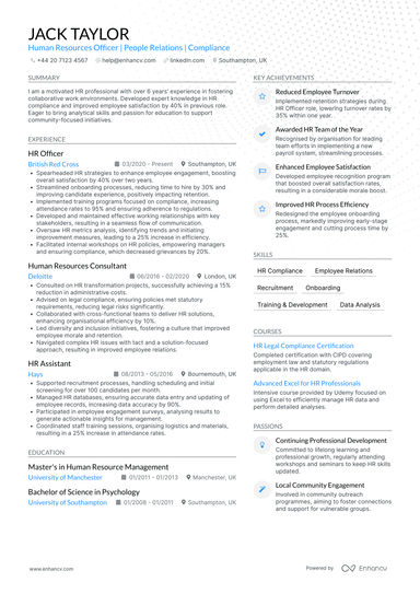 Human Resources CV Examples & Guide for 2026