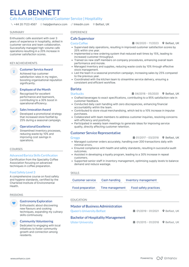 Barista CV Examples & Guide for 2026