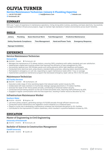 Maintenance Technician CV Examples & Guide for 2026
