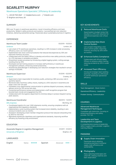 Warehouse CV Examples & Guide for 2026