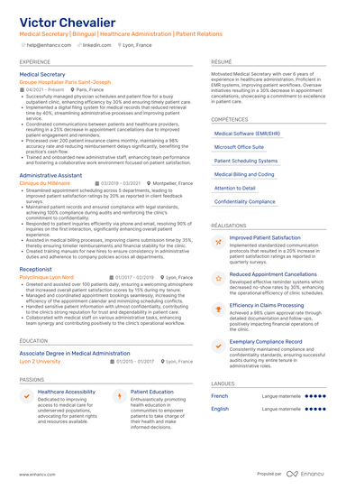CV Secrétaire Médicale: Inspirez-Vous De Nos Modèles Pros