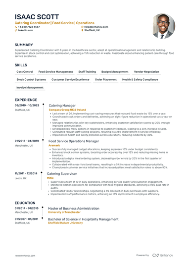 Catering CV Examples & Guide for 2025