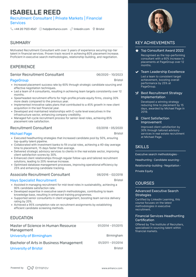 Recruitment Consultant CV Examples & Guide for 2026