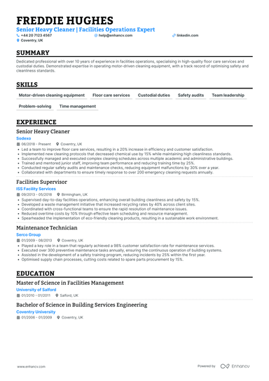 Cleaner CV Examples & Guide for 2026