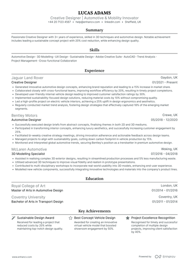 Designer CV Examples & Guide for 2025