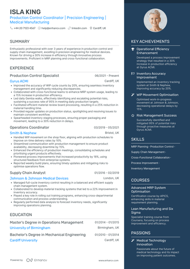 Production Coordinator CV Examples & Guide for 2026