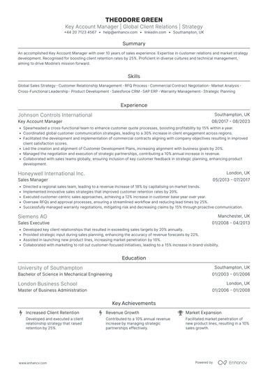 Key Account Manager CV Examples & Guide for 2026