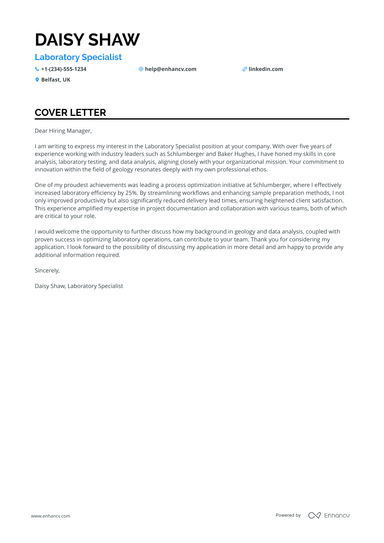 Lab Technician Cover Letter Examples & Guide for 2025