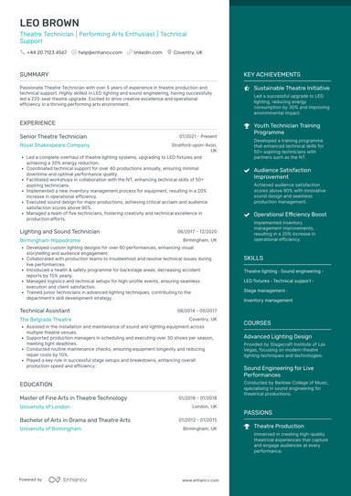 Theatre CV Examples & Guide for 2026