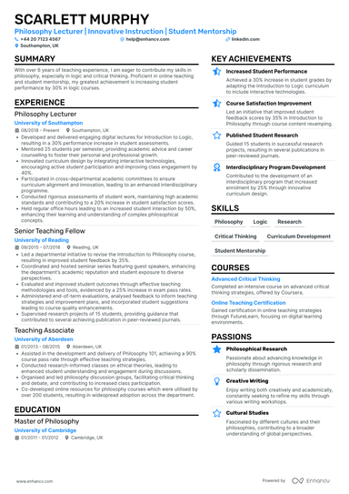 Lecturer CV Examples & Guide for 2026