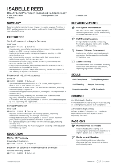 Pharmacist CV Examples & Guide for 2026