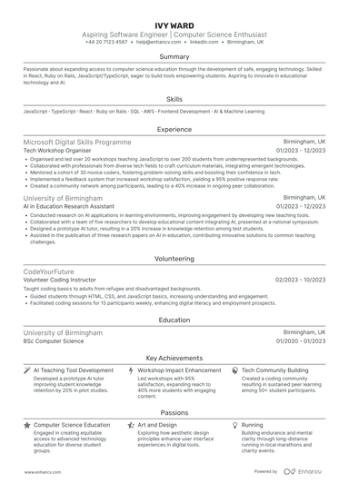 Engineering Student CV Examples & Guide for 2025
