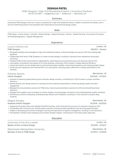 Interior Designer CV Examples & Guide for 2026
