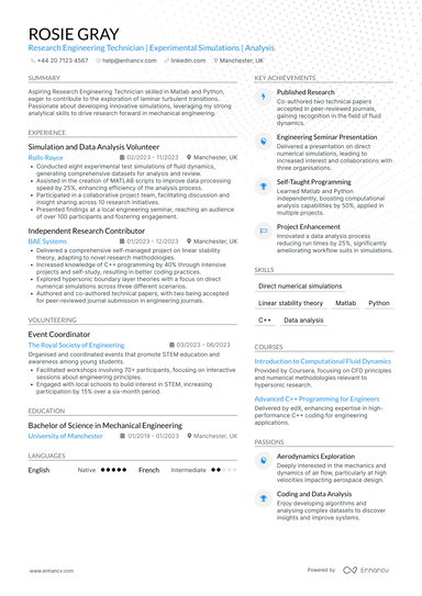 Aerospace Engineering CV Examples & Guide for 2026
