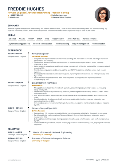 Network Engineer CV Examples & Guide for 2026