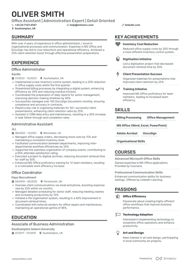 Office Assistant CV Examples & Guide for 2026