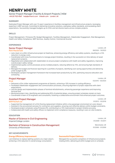Facility Manager CV Examples & Guide for 2026