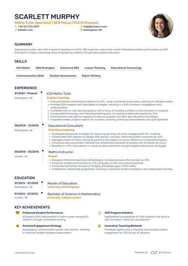Tutor CV Examples & Guide for 2026