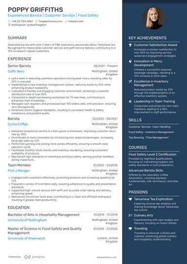 Barista CV Examples & Guide for 2026