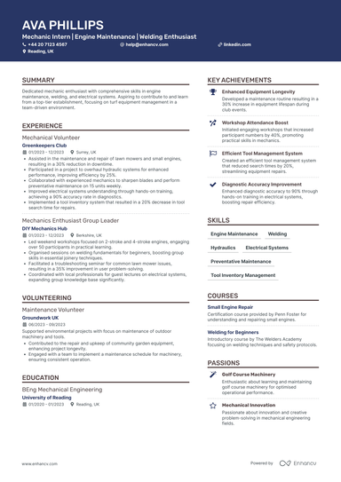 Mechanic CV Examples & Guide for 2026