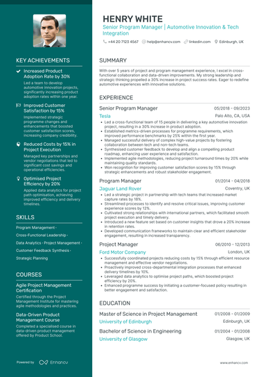 Program Manager CV Examples & Guide for 2026