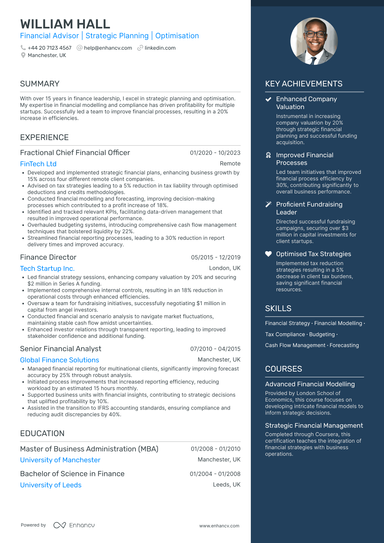 Financial Advisor CV Examples & Guide for 2026