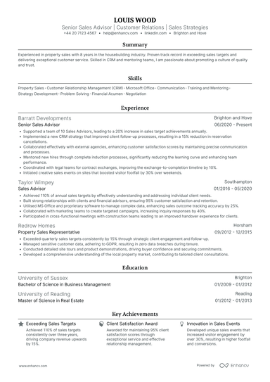 Sales Advisor CV Examples & Guide for 2026