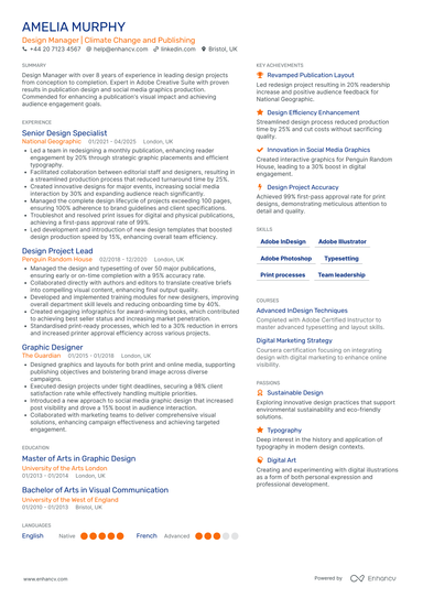 Design Manager CV Examples & Guide for 2026