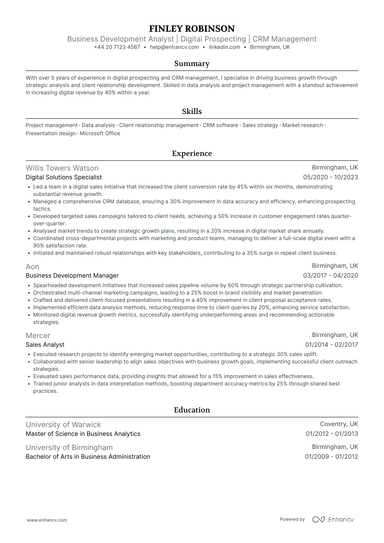 Business Development CV Examples & Guide for 2026
