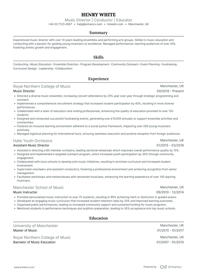 Musician CV Examples & Guide for 2026