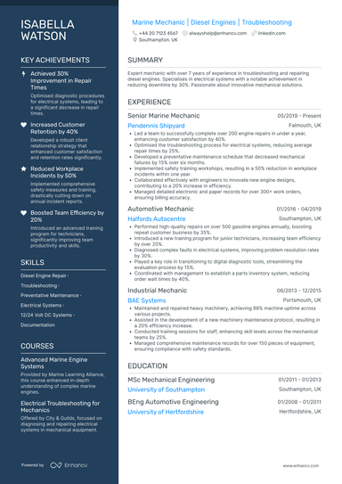 Mechanic CV Examples & Guide for 2025