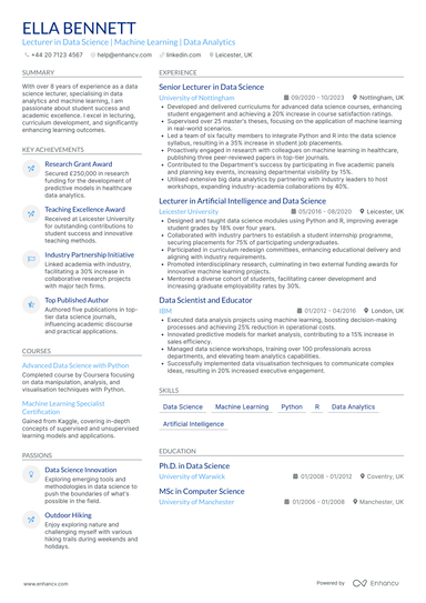 Lecturer CV Examples & Guide for 2026