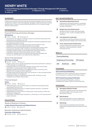 Finance Manager CV Examples & Guide for 2026