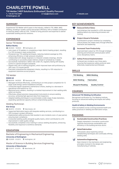 Welder CV Examples & Guide for 2026