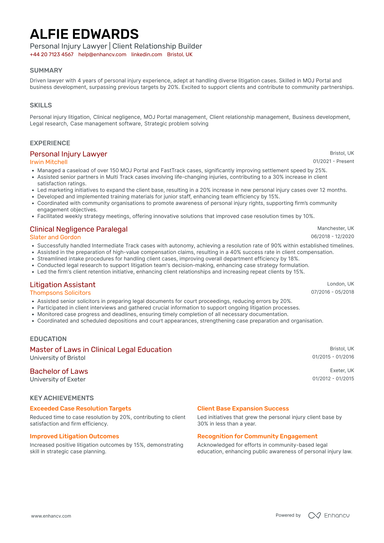 Lawyer CV Examples & Guide for 2026