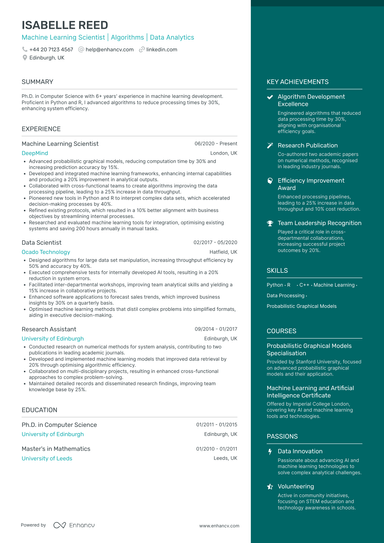 Machine Learning CV Examples & Guide for 2026
