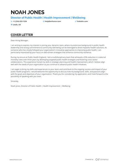 Public Health Cover Letter Examples & Guide for 2025