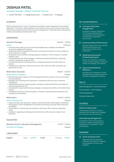 Retail Assistant Manager CV Examples & Guide for 2026