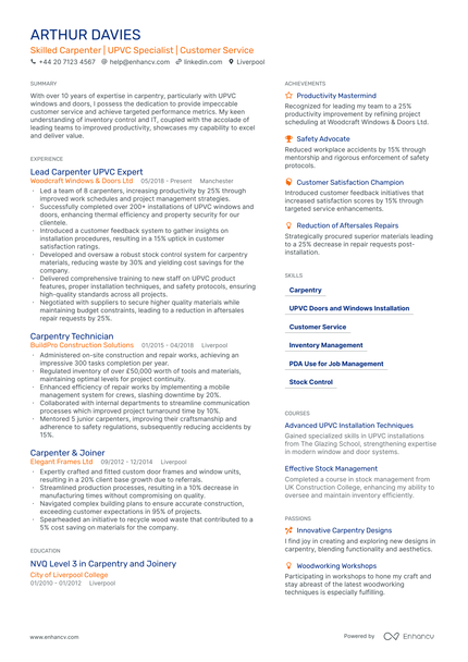 Carpenter CV Examples & Guide for 2025